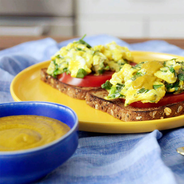 Herbed Egg Breakfast Toast with Hot Pepper Sauce - Basbaas Foods